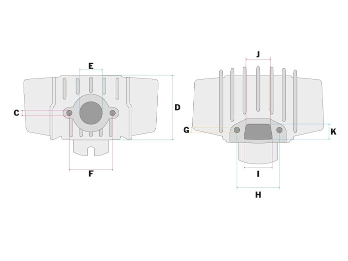 Cylinder 50cc OM Airsal fast T6 + cylinder head Puch Maxi, X30, other ...
