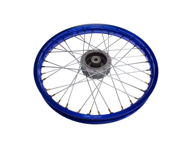 Puch Rigida alu spoke wheel set 17x1.40 blue anodised