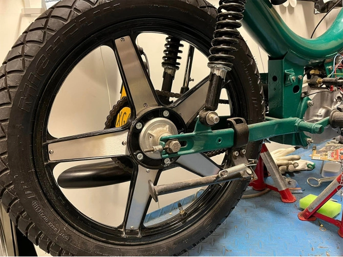 Puch wheel transformer set Grimeca 5 star wheel brushed steel closed