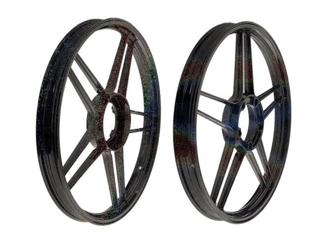 Puch Maxi Grimeca 5 star wheel 17x1.35 Universe black (set)