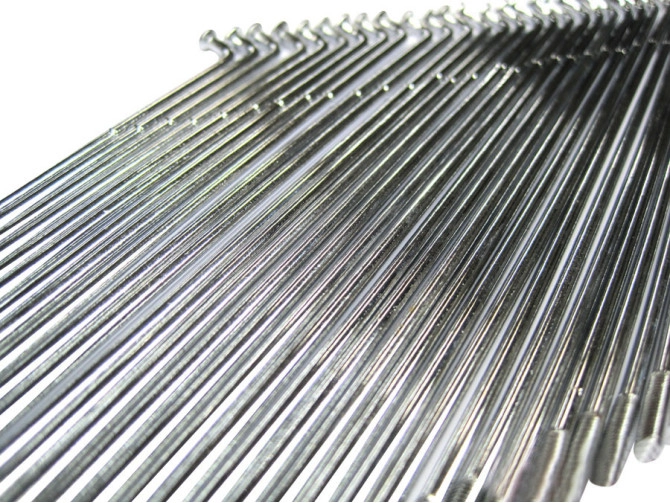 Spoke kit 190mm with silver colored nipples