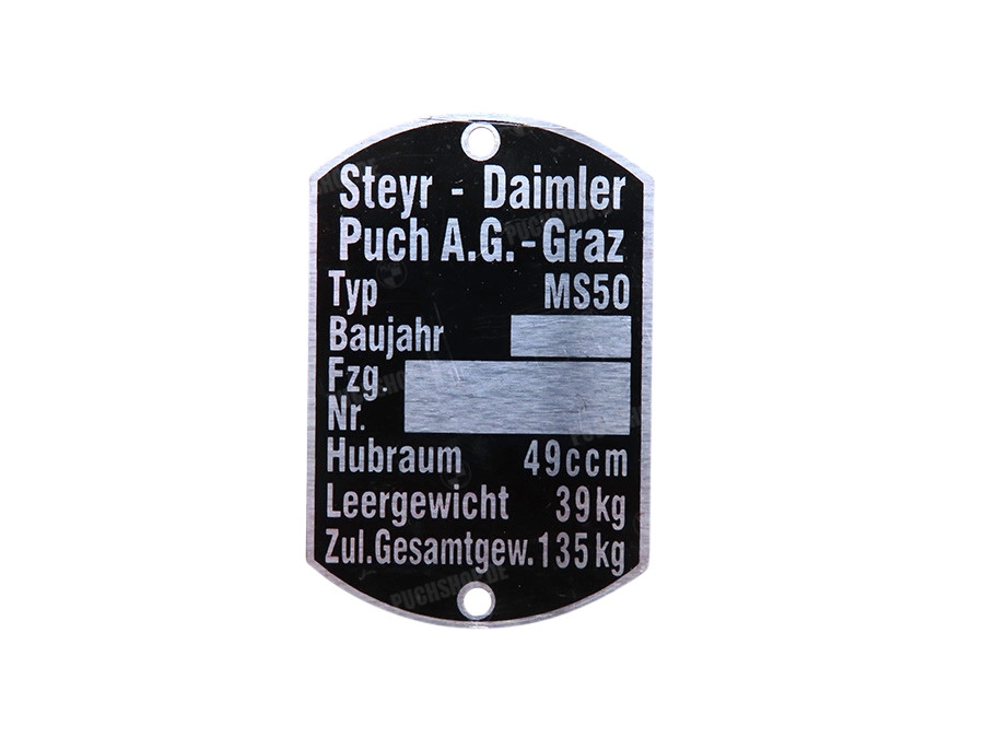 Looking for a Puch MS50 frame type tag?