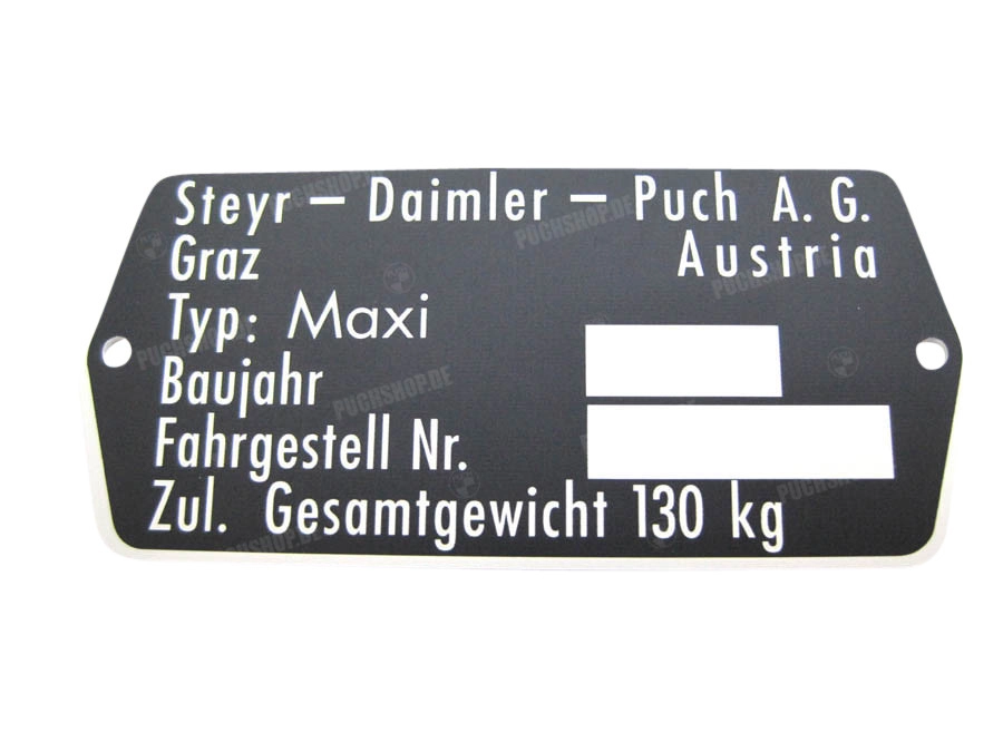 Looking for a Puch Maxi N frame type tag?