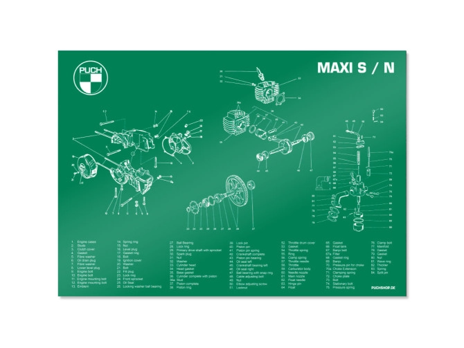 Poster Exploded view Maxi S/N A1 (59,4x84cm)