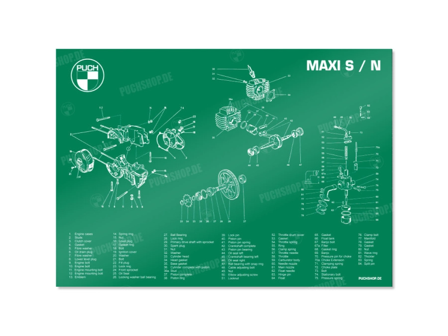Poster Exploded view Maxi S/N A1 (59,4x84cm)