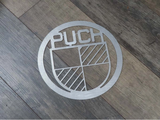 Puch Logo Aluminium 30 cm Dekocation