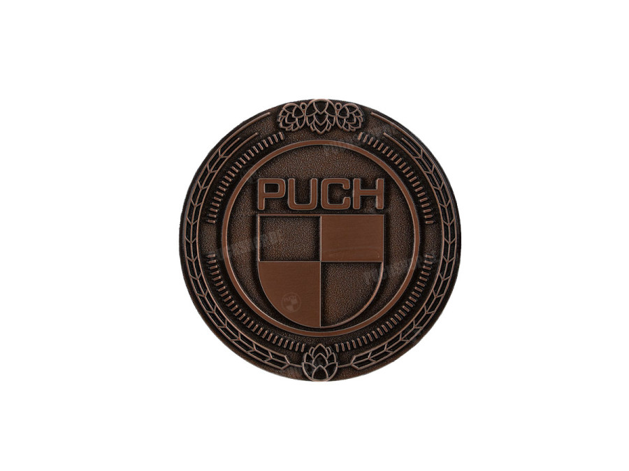 Badge / emblem Puch logo Bronze 47mm with 3M tape | Puchshop.de