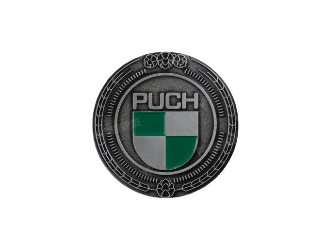 Badge / Emblem Puch logo Silber mit Emaillen 47mm mit 3M tape kaufen ...