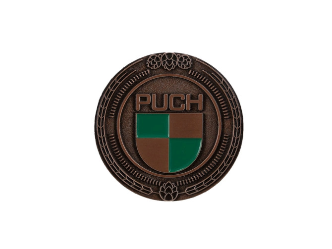 Badge / emblem Puch logo Bronze with enamel 47mm with 3M tape | Puchshop.de