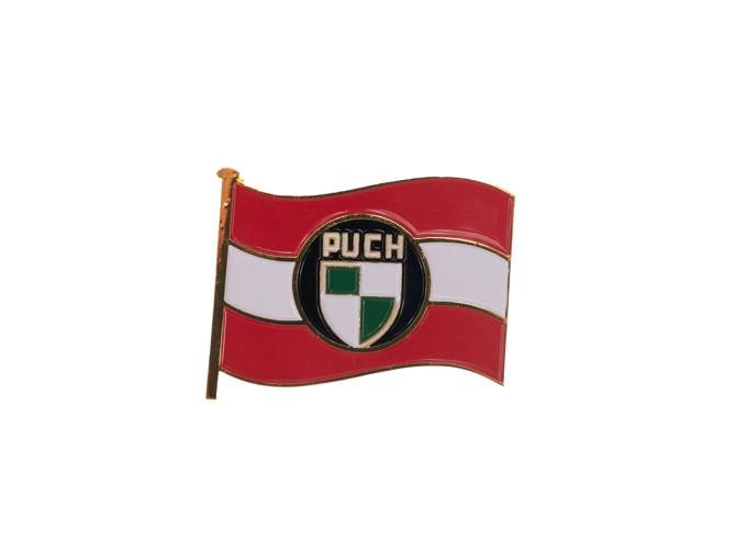 Puch Oostenrijk vlag badge sticker van echt metaal | Puchshop.de