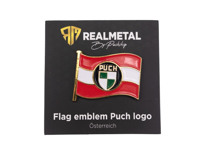 Puch Austria flag badge sticker made of real metal | Puchshop.de