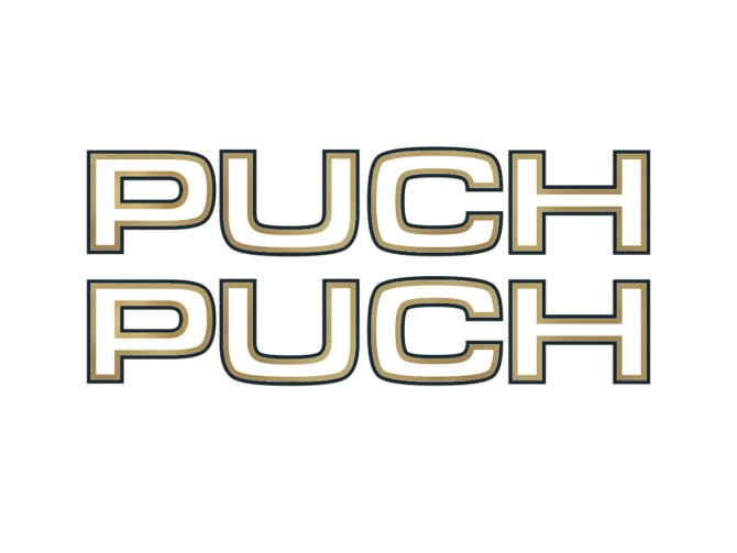 Aufkleber Satz Puch Maxi Royal Tank stickers Gold kaufen? Puchshop.de