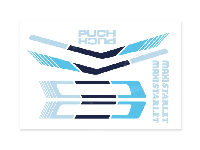 Sticker set Puch Maxi Starlet Blue Complete | Puchshop.de