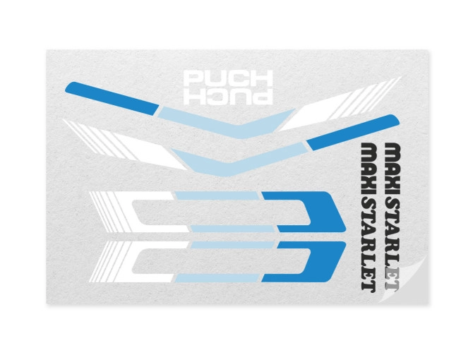 Puch Maxi Starlet Sticker set in Blue / White / Anthracite Complete
