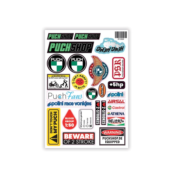 Stickervel Puchshop 27-delig