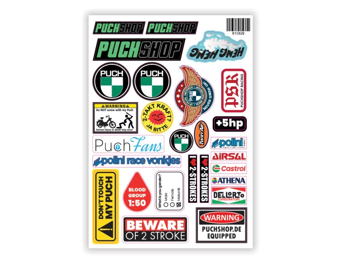 Stickervel Puchshop 27-delig