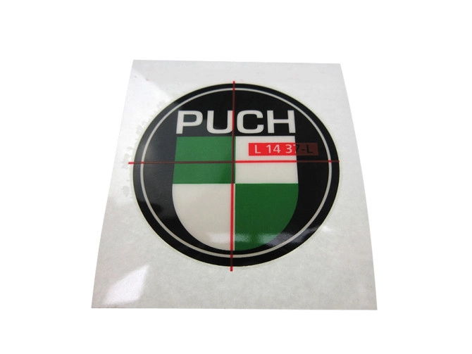 Transfer sticker Puch logo rond 40mm - Puch onderdelen shop