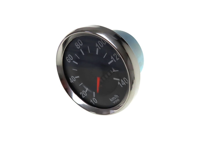 Kilometerteller 60mm chroom 140 km/h Puch Monza met grote tellerklok