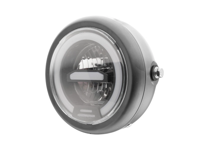 Scheinwerfer Rund 165mm Angel Eye LED Kustom Pulverschichtet