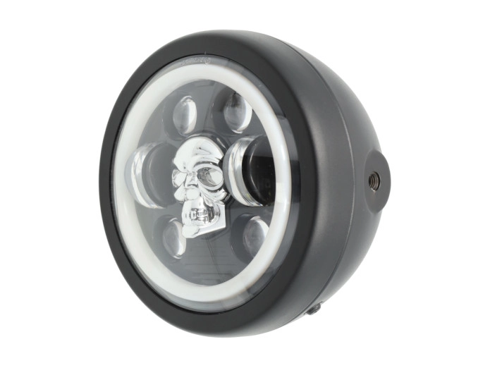 Headlight round 165mm Angel Eye "RGB Skull" LED 12V