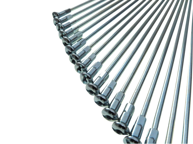 Spoke kit 190mm with silver colored nipples