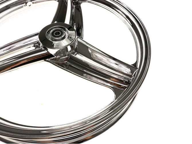 17 inch Puch Grimeca style 3 spoke wheelset chrome
