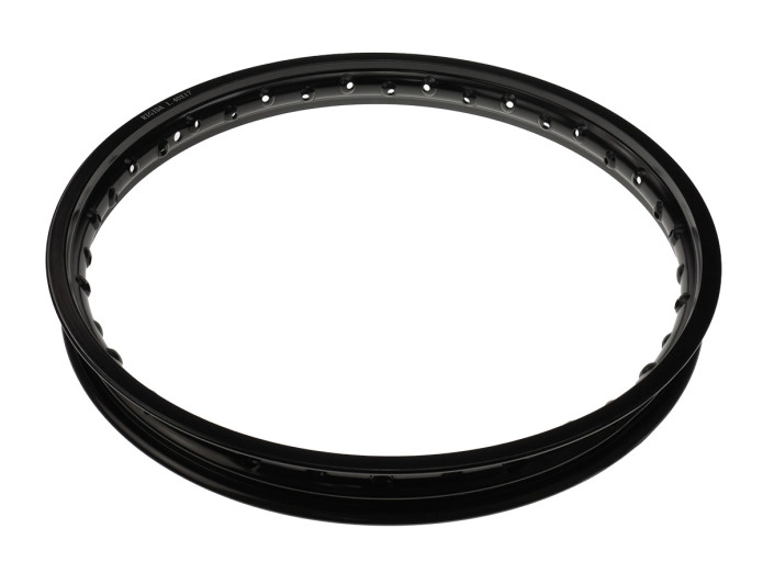 17 inch velg 17x1.40 spaakwiel Rigida aluminium zwart geanodiseerd