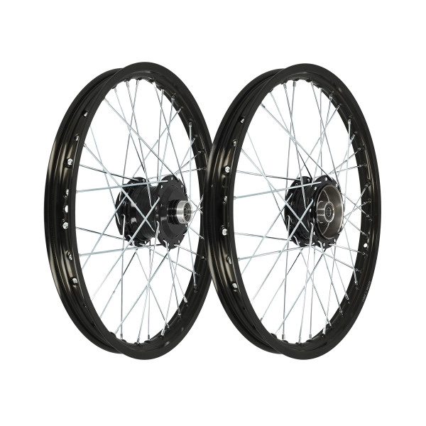 17 inch spaakwiel 17x1.20 Rigida aluminium set zwart met zwarte naven ...