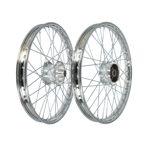 17 inch spaakwiel 17x1.20 staal chroom set Puch Maxi S / N A-kwaliteit