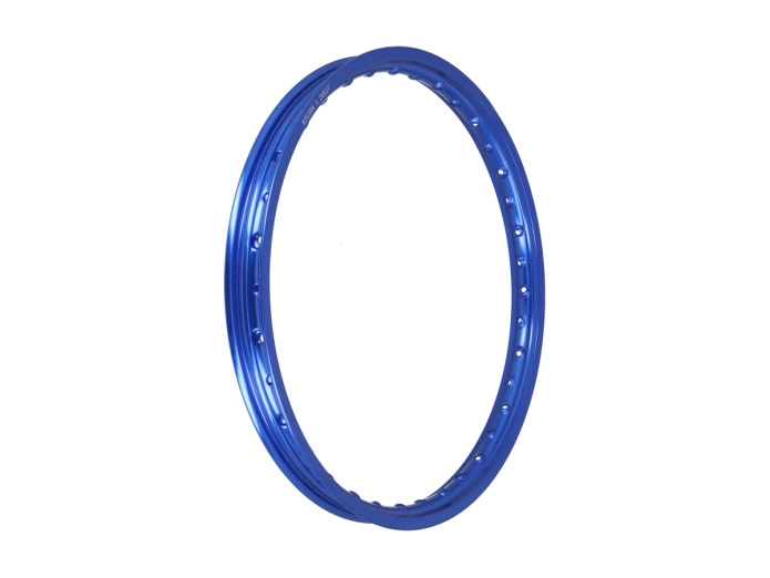 17 inch velg 17x1.20 spaakwiel Rigida aluminium blauw geanodiseerd